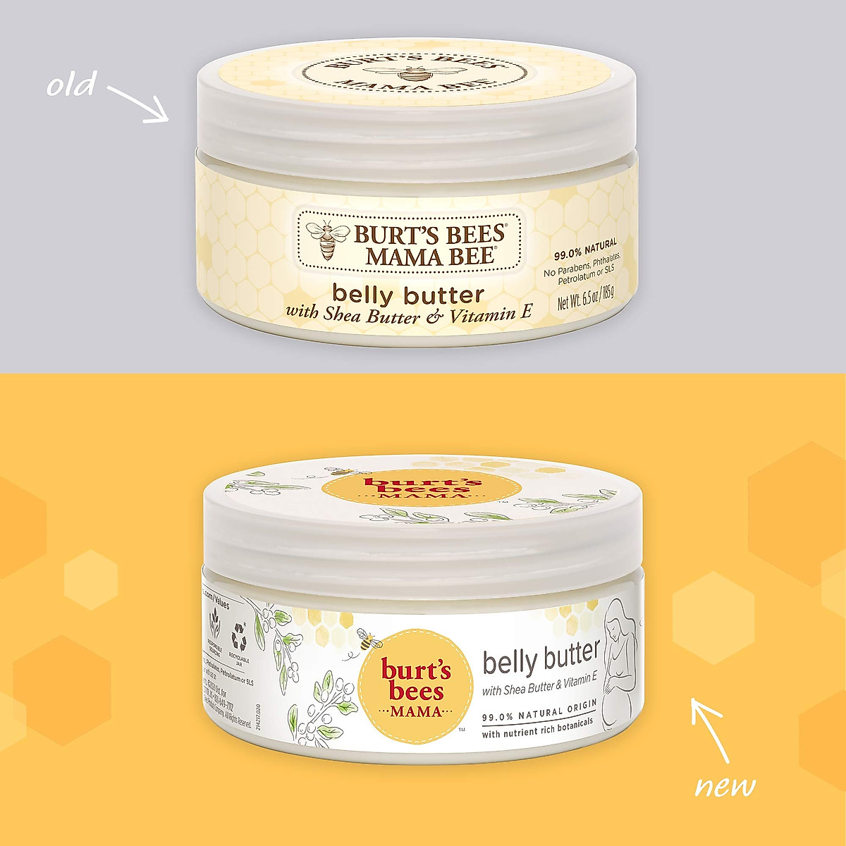 Burt's Bees Mama Belly Butter Skin Care, Pregnancy Lotion & Stretch Mark Cream, with Shea Butter and Vitamin E, 99% Natural, 6.5 Ounce