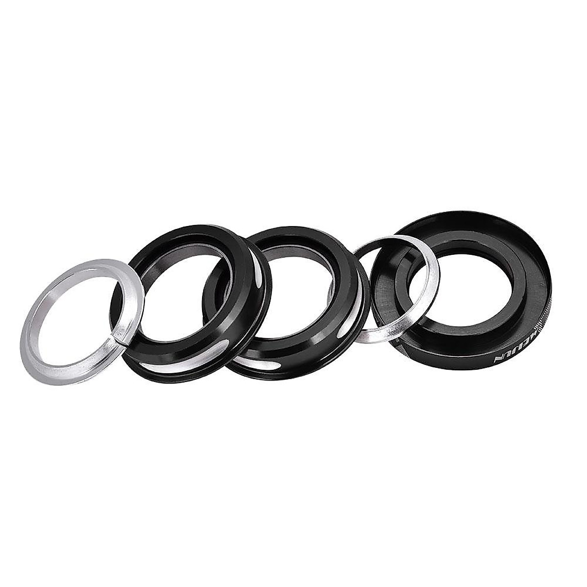 Bike Headset, Aluminum Alloy Solid 44mm Internal Sealed Bearing Headset Accessory for Mountain Bike (Black)