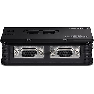 TRENDnet 2-Port USB KVM Switch and Cable Kit with Audio, Manage Two PCs, USB 1.1, Hot-Plug, Auto-Scan, Hot-Keys, Windows & Linux Compliant, TK-209K