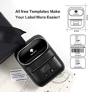 Phomemo M110 Bluetooth Label Maker with 3 Rolls 1.18" x 0.79" (30x20mm)，Bluetooth Thermal Label Maker Printer for Clothing, Jewelry, Retail, Mailing, Barcode, Compatible with Android & iOS System