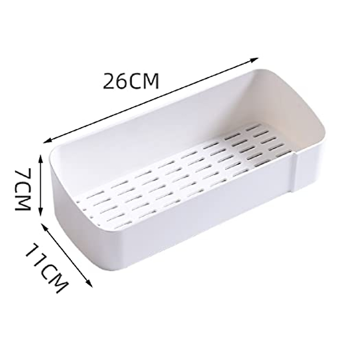 Fineget Plastic Shower Caddy Adhesive Shower Shelves for Wall Bathroom Kitchen Bathtub Rustproof Home Basket Shelf Removable No Drilling Space Saving Shower Storage Organizer Quick Dry White 2 Pack