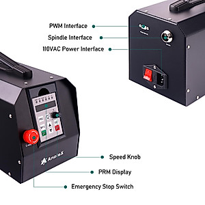 AnoleX 110V 1.5KW CNC Spindle Motor Kits, Φ65mm Air Cooled VFD Spindle with ER11 Collets for CNC Router Machine