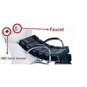 Weirun Salon Shampoo Bed Bowl Sink Basin Faucet or Backwash Unit,Shampoo Bowl Faucet with Hose and Shower Spray Head Wash Hair Sprayer,Chrome