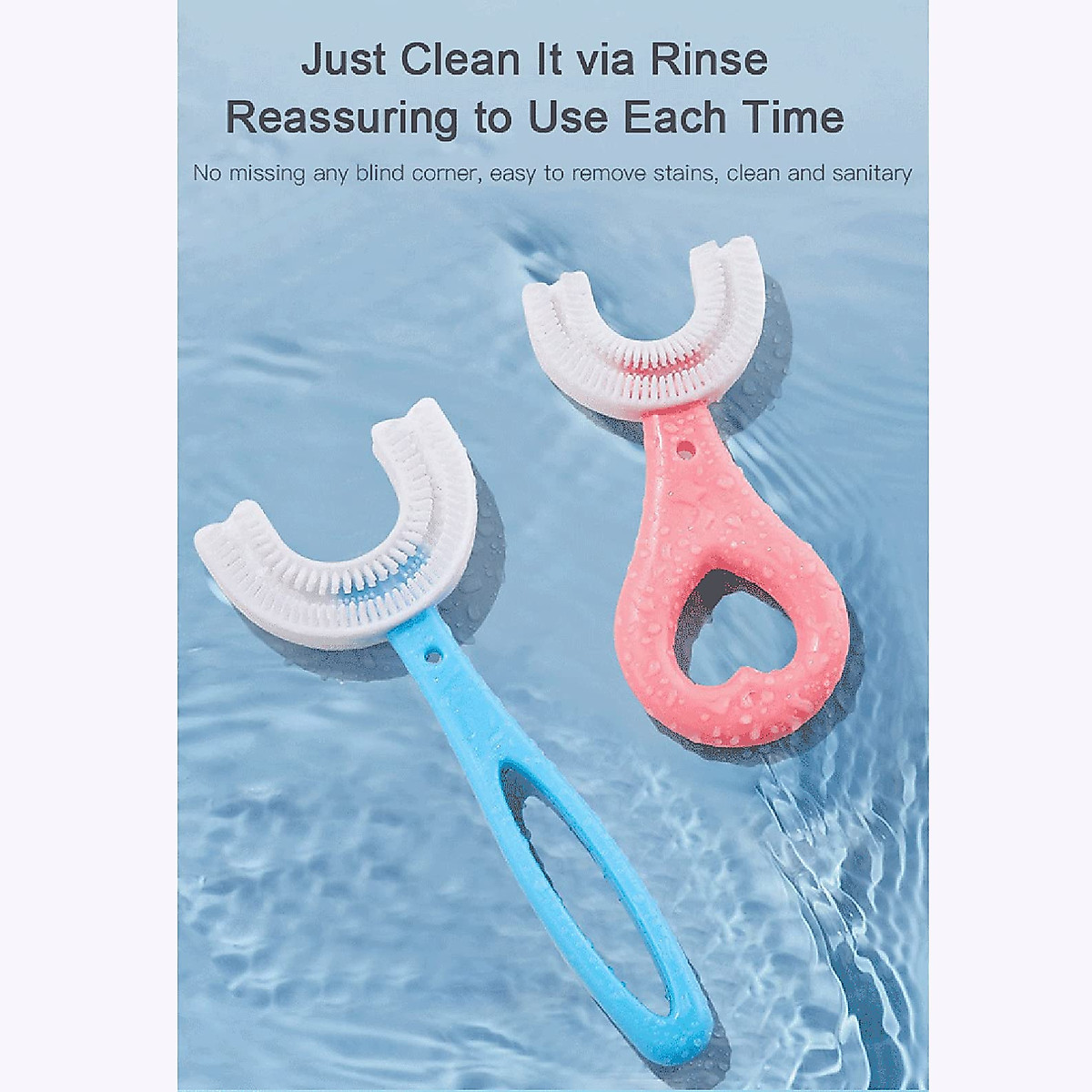 Dirk41 Kids Toothbrushes ,All Rounded Children U Shape Toothbrush, 2/4PCS U-Shaped Toothbrush for Kids, Kids U Shaped Toothbrush, Rounded Children U Shape Toothbrush, 360° Oral (Multicolor, 4)