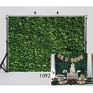 SJOLOON 7X5ft Green Leaves Backdrop Grass Backdrop Natural Green Lawn Party Photography Backdrop Birthday Newborn Baby Lover Wedding Photo Studio Props 10923