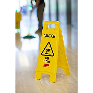 Rubbermaid Commercial Products 26 Inch "Caution Wet Floor" Sign, 2-Sided, Yellow (FG611277YEL), 1.5 x 11 x 26.5