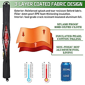 Carabmer Golf Bag Beer Sleeve - Golf Cooler Bag Holds 6，7Cans of Beer or 2 Bottles of Wine,Golf Accessories for Men and Women (Black)