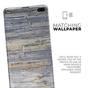 DesignSkinz Vintage Wooden Planks with Yellow Paint Protective Vinyl Decal Wrap Skin Cover Compatible with The Samsung Galaxy S20 (Screen Trim & Back Glass Skin)