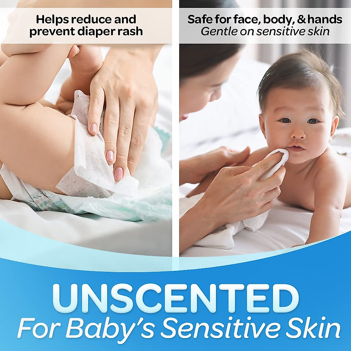 Cloud Wipes Pure Dry Cotton Baby Wipes Soft Durable Unscented Cloth Tissue for Sensitive Skin (2-Pack 200 Count)