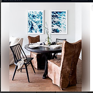 MY SWANKY HOME Elegant Black Wood Diamond Arch Round Dining Table | 4 6 Seat Entry Classic