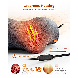 nimood Neck Stretcher, Cervical Neck Traction Device, Neck Hump Corrector with Graphene Heating, Neck and Shoulder Relaxer for TMJ Neck Pain Relief, Muscle Relax, Spine Alignment Relax Gifts for Bed