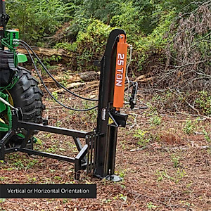 Titan Attachments 3 Point Industrial 25 Ton Hydraulic Horizontal/Vertical Log Splitter, Category 1 Tractor