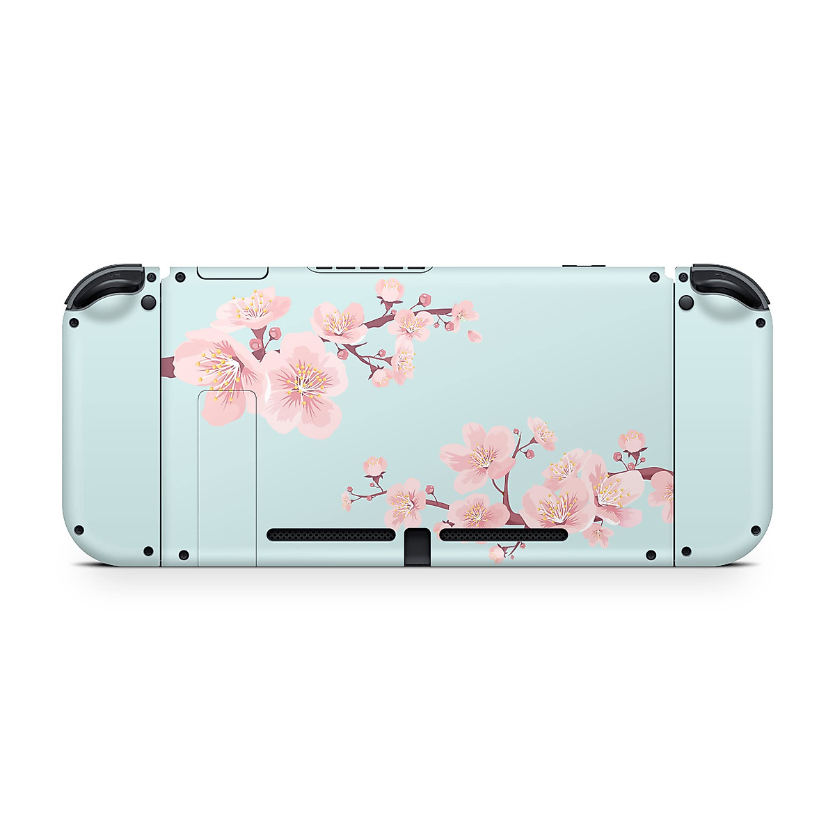TACKY DESIGN Japanese Cherry Blossom Skin Compatible with Nintendo Switch Skin, Beige Color Skin Compatible with Nintendo Switch Skin, Vinyl 3m Sticker, Full wrap Cover (Light Blu)