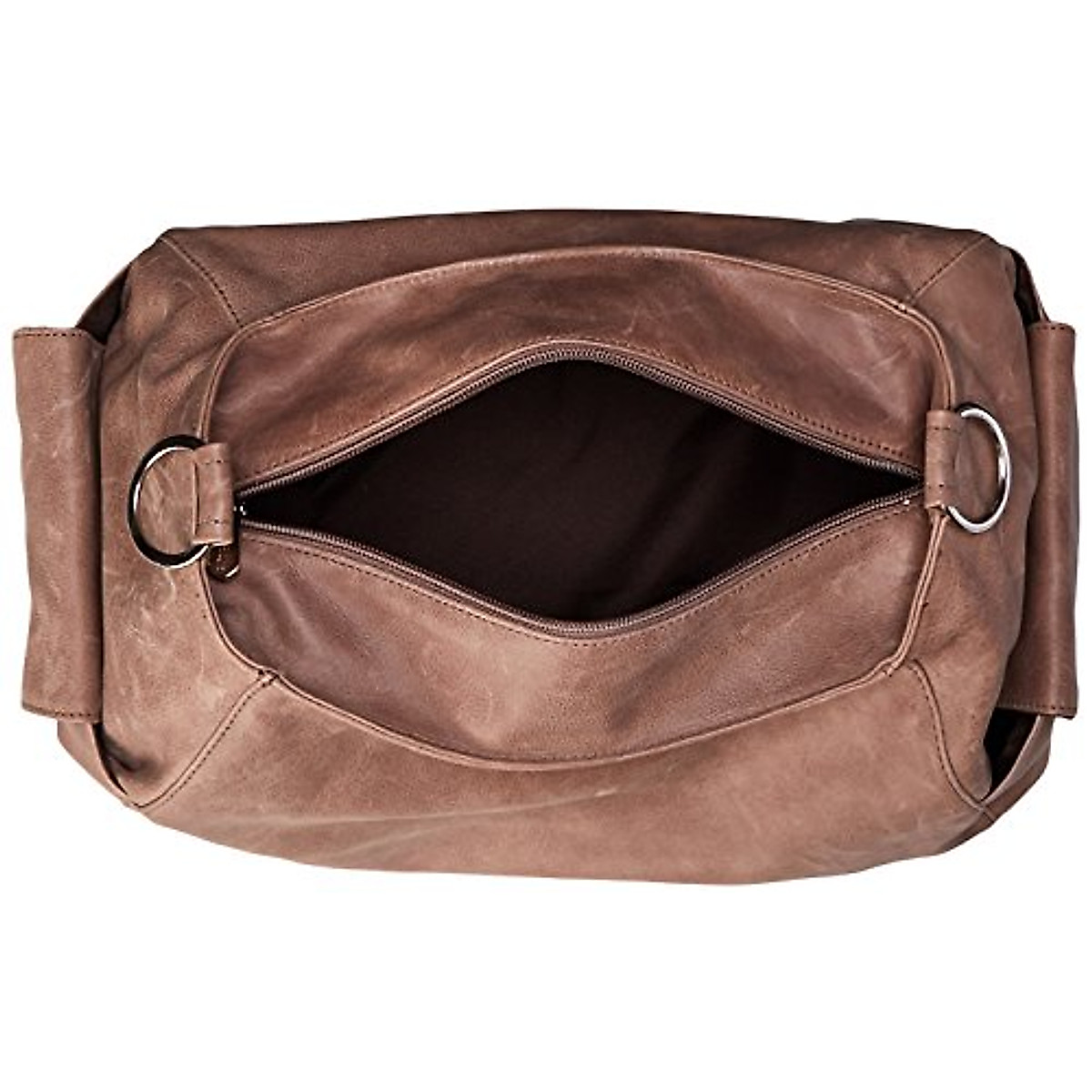 Piel Leather Top-Zip Shoulder Bag Cross Body Hobo, Toffee, One Size