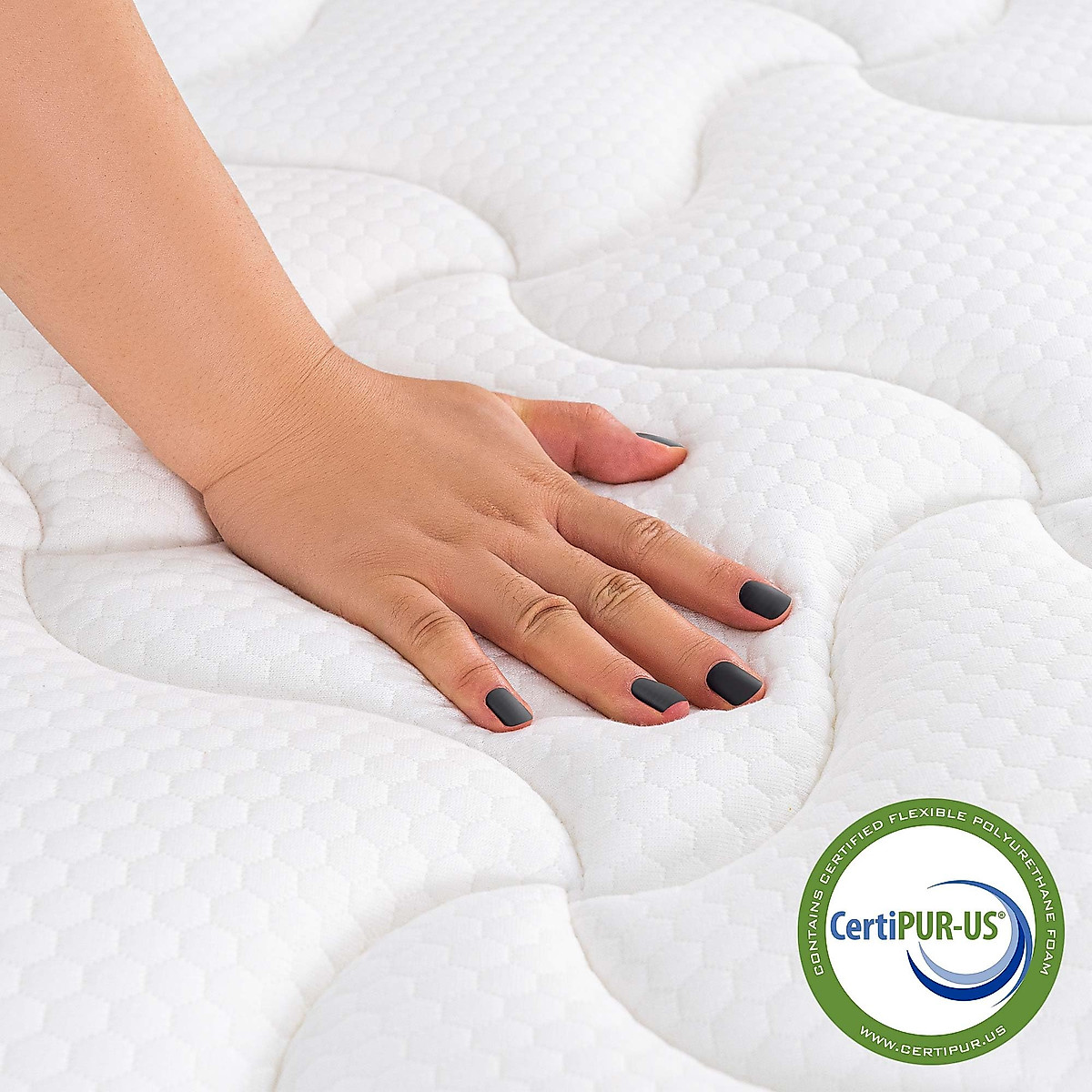 Twin Mattress, 12 Inch Pillow Top Hybrid Mattress in a Box Medium Firm Fiberglass-Free, Soft Breathable Pressure Relief Memory Foam Pocket Innerspring Bed, CertiPUR-US Certified