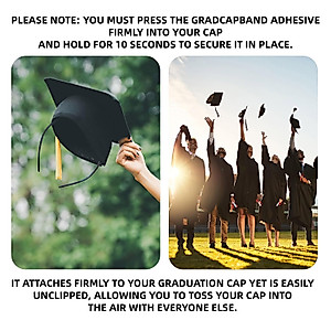 Graduation Cap Headband,Gradcapband Secures Your Graduation Cap. Grad Cap Headband,Don't Change Your Hair. Upgrade Your Cap Black,Cap Headband Insert,Fixed Graduation Cap