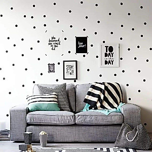 StickerDeen | Polka Dot Circles Round Shape Style Decoration Removable Wall Art Vinyl Decal Stickers | (Pack of 112) (Black)