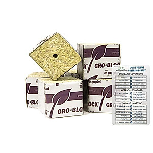 Grodan Rockwool Starter Mini-Blocks | 1.5" Blocks - Pack of 45 | + Twin Canaries Chart
