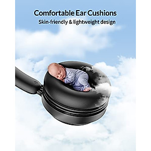 TZS Bluetooth Headphone for Computer, Wireless Headset with Noise Cancelling Mic for PC, 36H Lightweight On Ear Headphone with Mute Button, Suitable for Remote Working/Call Center/Online Class