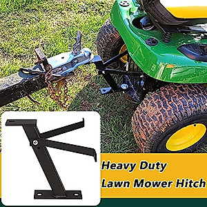 A-KARCK Lawn Mower Hitch, Heavy Duty Lawn Tractor Hitch Solid Iron Construction, Black Powder Coated Riding Mower Hitch
