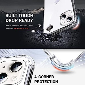 Silverback Compatible with iPhone 14 Case Clear, Two-Way Kickstand Case, Anti-Scratch Protective Shockproof Slim Cover for iPhone 14 6.1 Inch - Clear