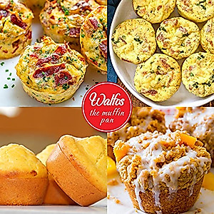 Walfos Silicone Muffin Pan - 12 Cups Regular Silicone Cupcake Pan, Non-stick Silicone Great for Making Muffin Cakes, Tart, Bread - BPA Free and Dishwasher Safe