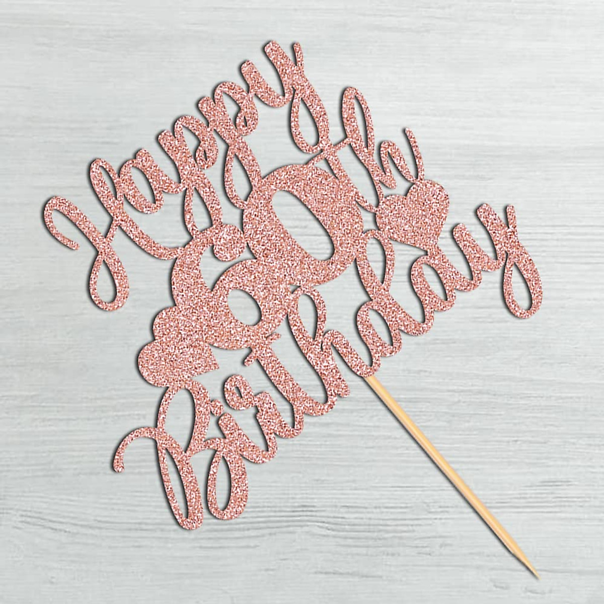 bd1 Noeutabs Happy 60th Birthday Cake Topper-Rose Gold 60th Birthday Cake Topper-Cheers 60 Years Old Glitter Letter Party Decoration (60), KK-180