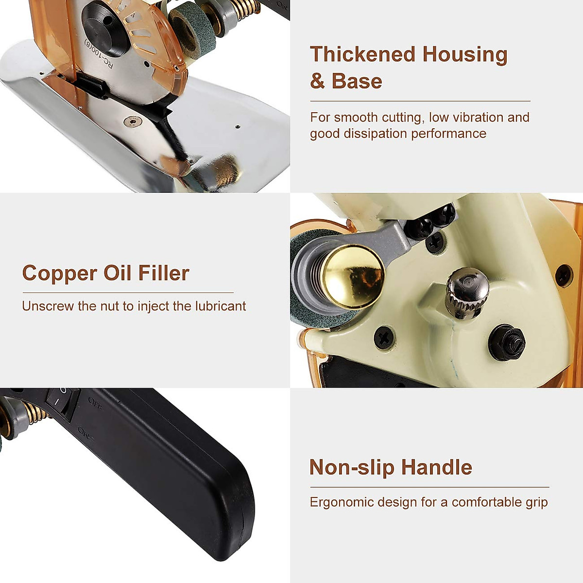 BEAMNOVA Fabric Cutter Electric Cloth Cutting Machine Roller with Extra 4 Inch Rotary Blade Hand Held Fabric Slitting Machine for Multi-Layer Clothing, Textiles, Paper, Blanket, Hat, etc