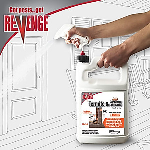 REVENGE Termite & Carpenter Ant Killer, 128 oz Ready-to-Use Spray, Long Lasting Formula for Indoors and Outdoors Kills on Contact