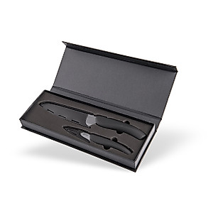 KAWA 2 Piece Premium Ceramic Knife Gift Set with Sheaths, 6-Inch Santoku and 3-Inch Paring Knife, Black Blade Mirror Finish