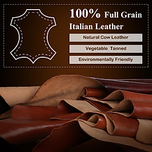 Banuce Vintage Full Grain Italian Leather Backpack for Men Travel Laptop Backpack Work Bag with Luggage Strap Brown