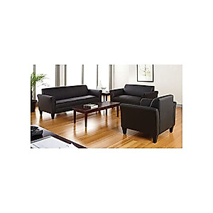 Alera ALERL22LS10B 55.5 in. x 31.5 in. x 33.07 in. Reception Lounge Furniture Loveseat - Black