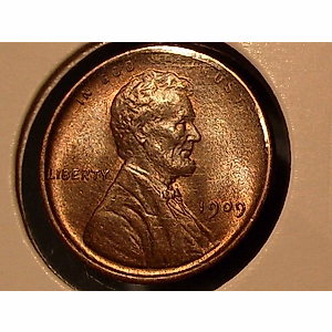 Coin 1909 VDB Penny Ms Rd/Bn