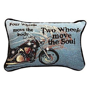 Manual 12.5 x 8.5-Inch Decorative Throw Pillow, Four Wheels Move The Body