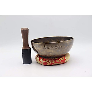 Singing Bowl Nepal-8 inch Full Moon Singing Bowl - Tibetan Spiritual Himalayan Healing Singing Bowls - Meditation, Therapy, Chakra Healing - Made in Nepal