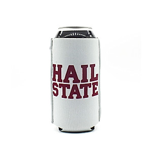 ZipSip NONMAGNET- MSU Adjustable All-In-One Coozie with Zippers for Cans, Bottles, Slim Cans, Pint Glasses, Party Cups – Can Cooler - Insolated Neoprene Sleeve - MSU Bulldogs Light Gray, Large
