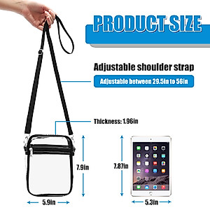 AURUZA Clear Crossbody Bag,Clear Bag for Women with Adjustable Strap,Clear Purse Stadium Approved for Concerts Festivals
