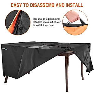 NEVERLAND Rectangular Patio Table Cover 95x64x40 inch , Patio Furniture Covers 420D Heavy Duty Waterproof Outdoor Lawn Patio Furniture Covers