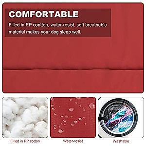 AnberCare Roll Up Foldable Packable Dog Bed Indoor Outdoor Pet Mat Washable Waterproof Travel Dog Mat with Anti-Slip Design 36 x 24 Inch Mat for Small Medium Large Pet Red