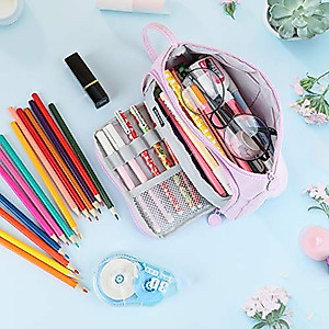 iSuperb Big Capacity Pencil Case Corduroy Large Pencil Pouch Portable Pen Bag Zipper Stationery Organizer Makeup Cosmetic Bags for Women Office
