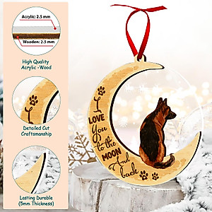 GOSBLUE German Shepherd Dog Ornaments Christmas Tree, GSD 2 Layer Wood & Acrylic Ornament, Christmas Decoration 2024 for GSD Lovers, Dog Mom, Dog Dad, Pet Lovers