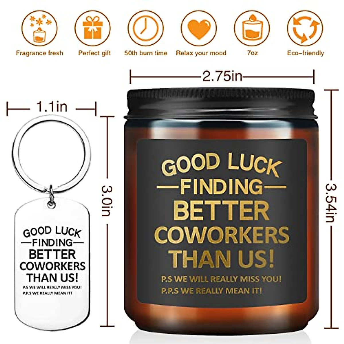 Volufia Going Away Gift for Coworker - Coworker Leaving Gifts for Women - Goodbye, Farewell, New Job Promotion, Good Luck Gift for Colleagues, Boss, Women, Men, Friends - Lavender Scented Candles