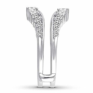 Ritika Created Princess & Round Cut White Diamond In 925 Sterling Silver 14K White Gold Over Diamond Engagement Enhancer Ring for Women's