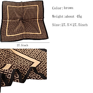 FYLuoke 4 Pcs Satin Head Scarf Hair Scarf Silk Bandana Silk Head Scarf 27.5 Inchs Neck Scarf for Women Girls (Set C)