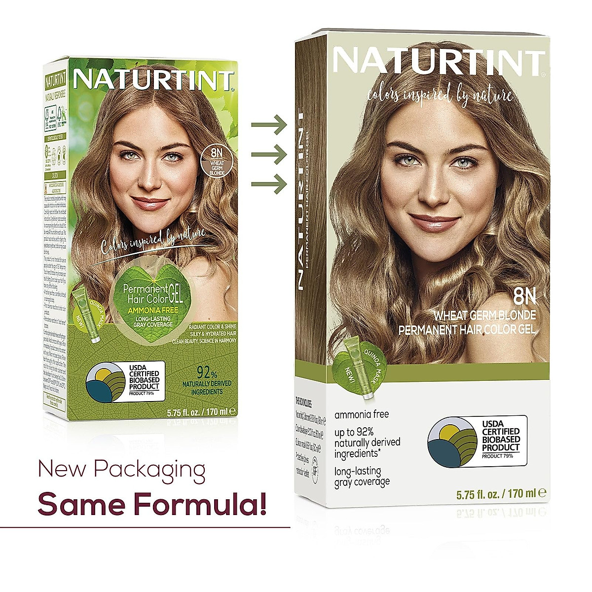 Naturtint 8N Wheat Germ Blonde Permanent Hair Color (Pack of 1), Ammonia Free, Vegan, Cruelty Free, up to 100% Gray Coverage, Long Lasting Results (Packaging may vary)