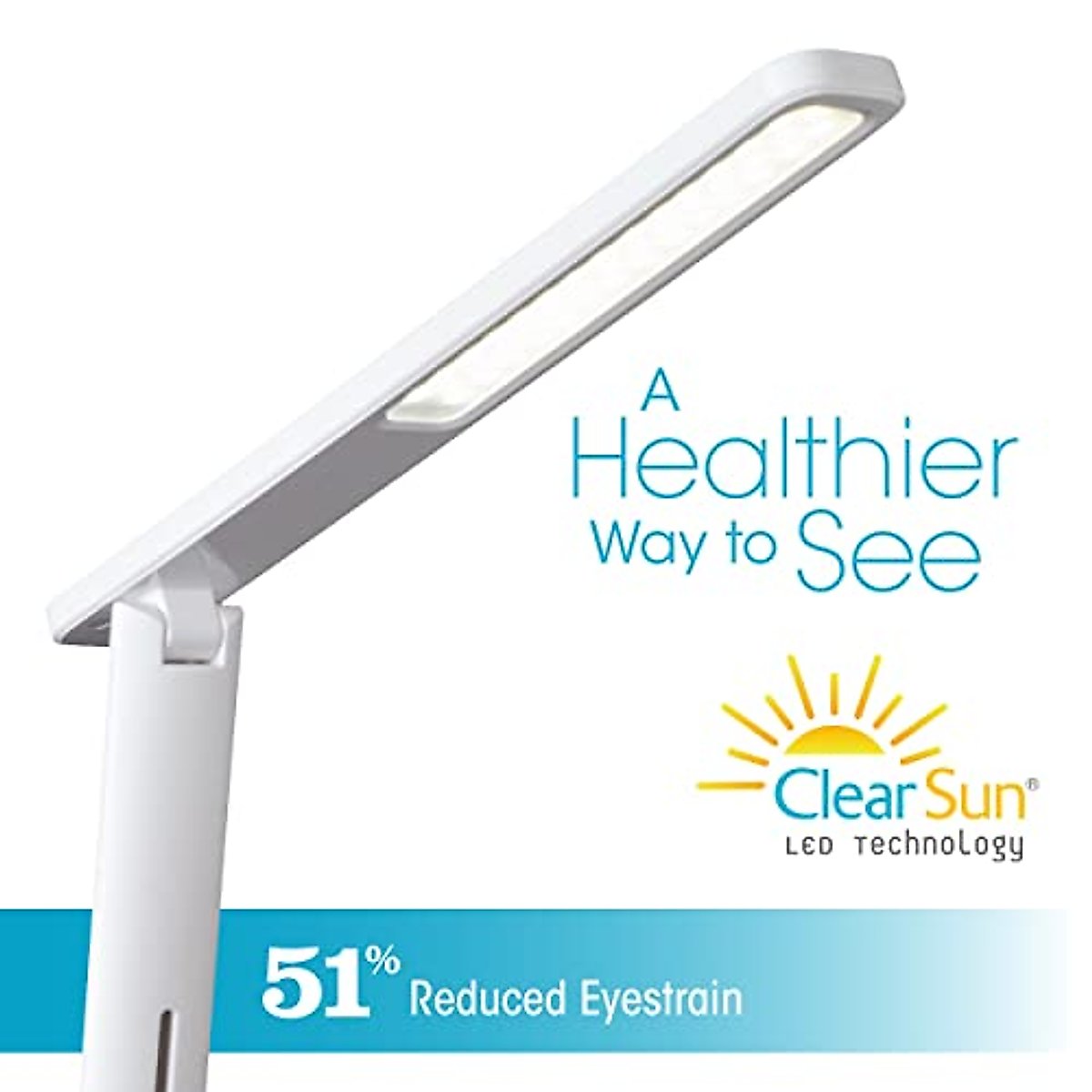 OttLite Charge Up LED Desk Lamp with Wireless Qi Charging & USB Charging Port, with ClearSun LED Technology - Adjustable Neck, 3 Color Temperature Modes, Reduces Eyestrain - Travel-Friendly Task Lamp