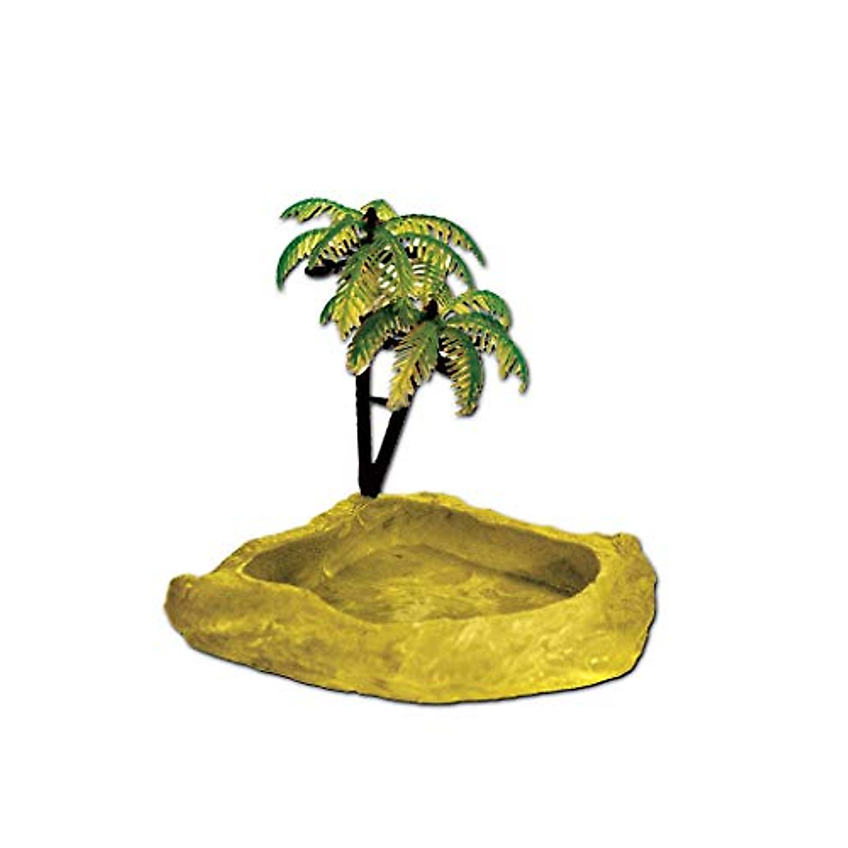 T-Rex Hermit Crab Accessory - Food & Water Dish with Palm Tree Blue (Yellow)