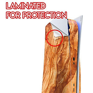ITS A SKIN Skins Compatible with Sony Playstation 5 Console Disc Edition - Protective Decal Overlay stickers wrap cover - Marble Wood Design Cherry Mahogany