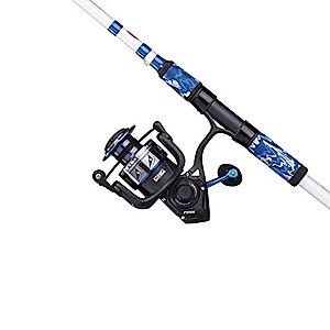 PENN Fishing Battle Spinning Reel and Fishing Rod Combo, black/white/blue, 5000 reel size - 7' - medium heavy - 1pc (BTLIII5000LE701MH)