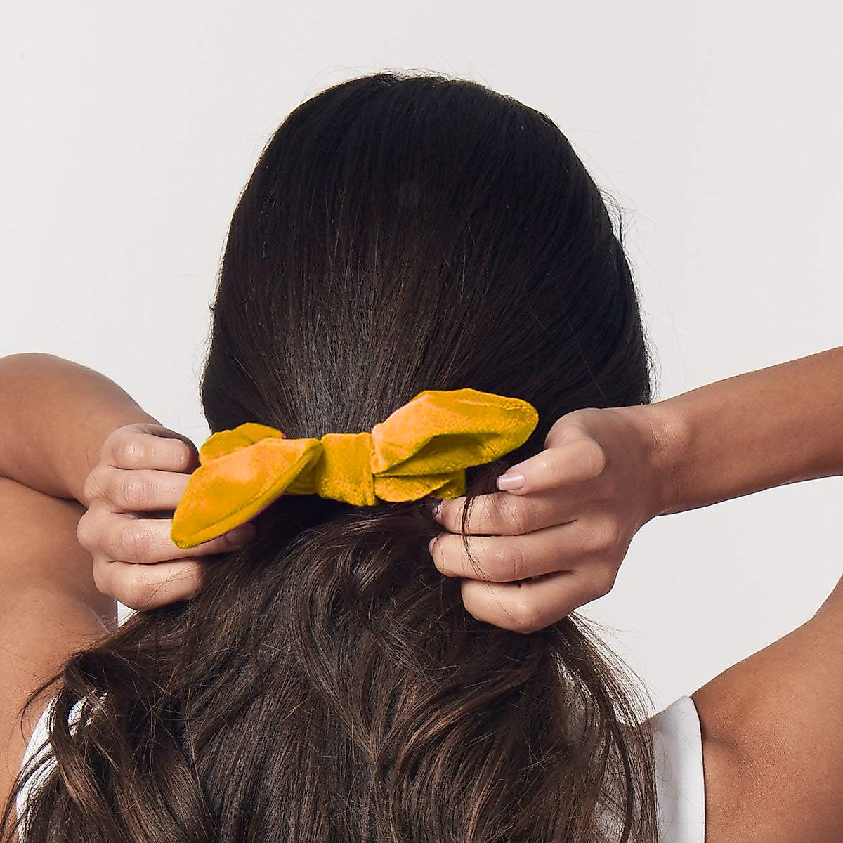 Simnice 25 Pack Hair Scrunchies Rabbit Bunny Ear Bow Bowknot Scrunchies Velvet Scrunchy Bobbles Elastic Hair Ties Bands Ponytail Holder